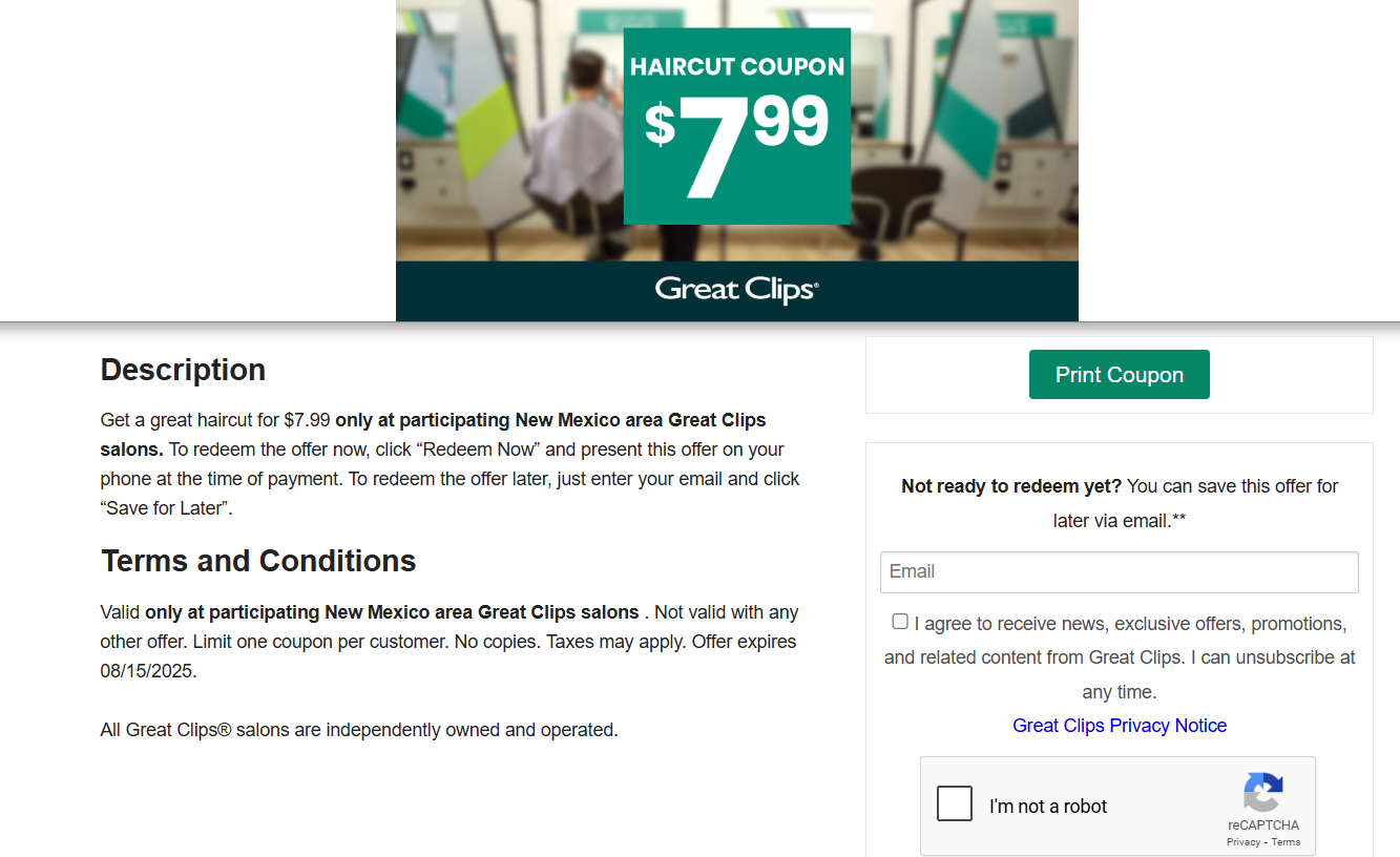 Great Clips Coupon $7.99 for Haircut 2026 (Updated) - Salon Prices